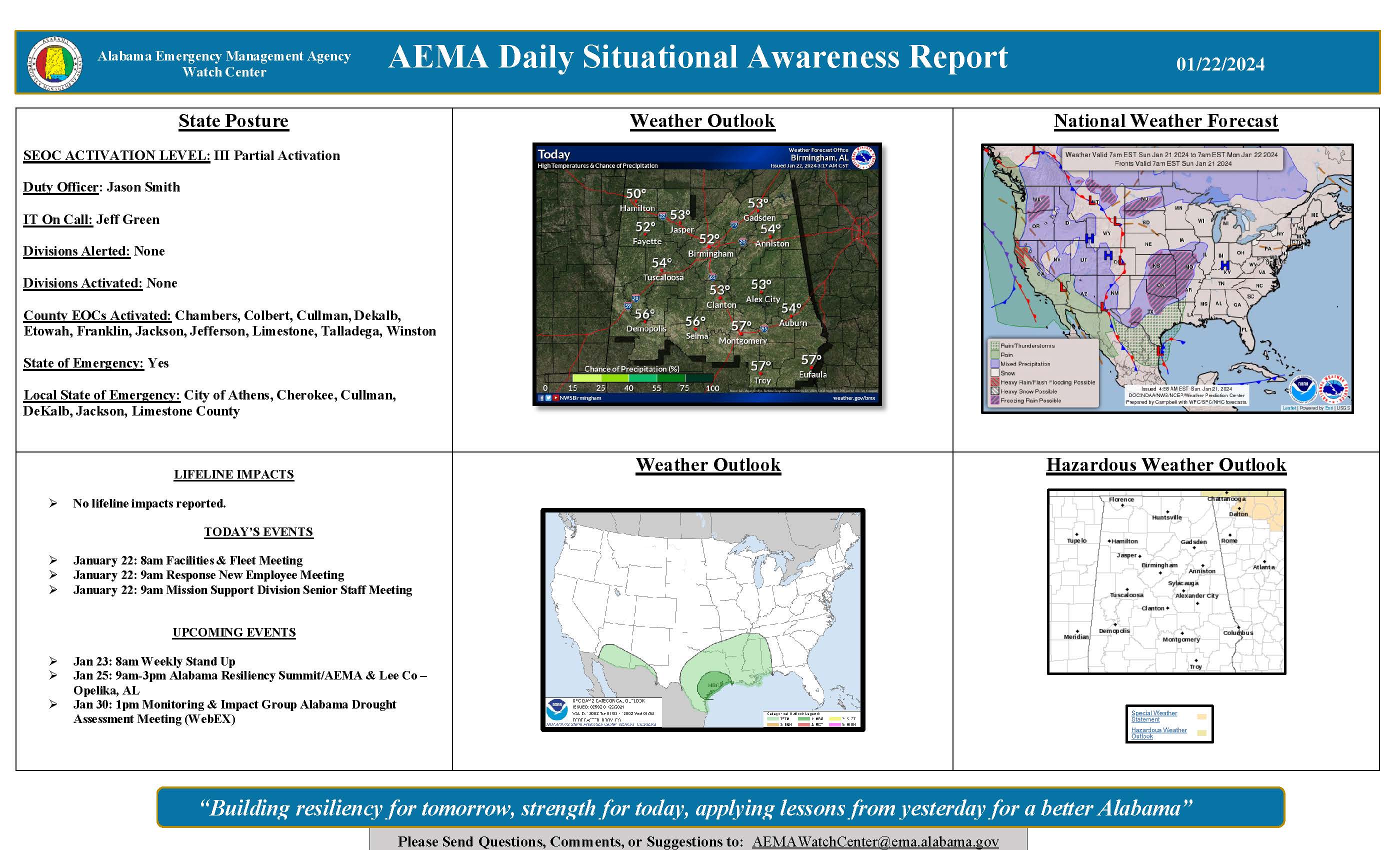 AEMA Daily Sit Awareness Report 01-22-2024 – Alabama Emergency ...