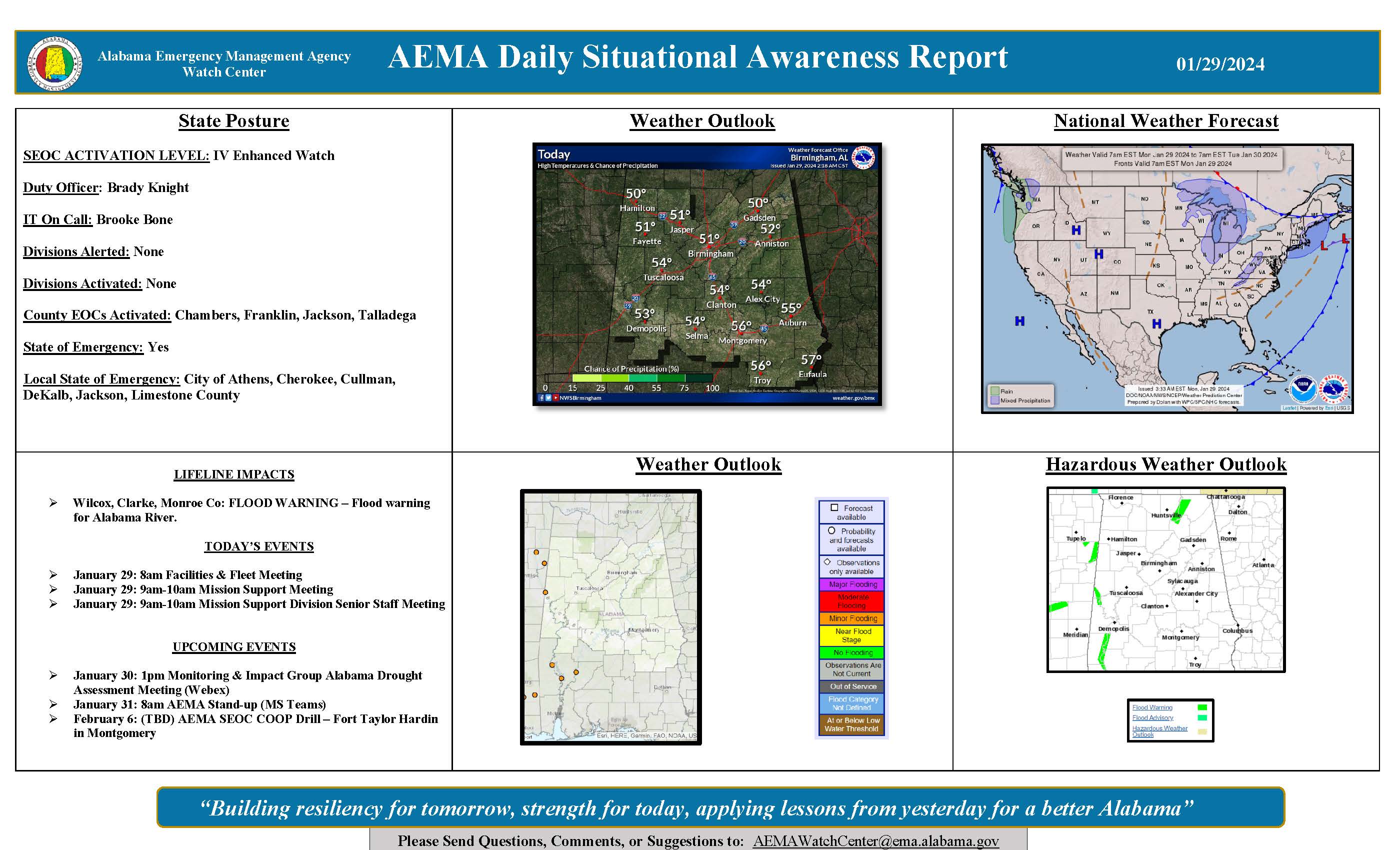 AEMA Daily Sit Awareness Report 01-29-2024 – Alabama Emergency ...